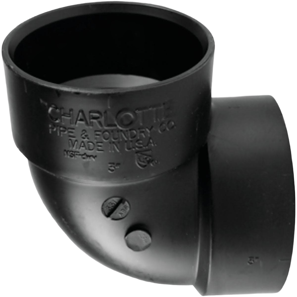 Charlotte Pipe 3" Hub x Hub 90° Vent ABS Elbow for Plumbing – Hartville ...