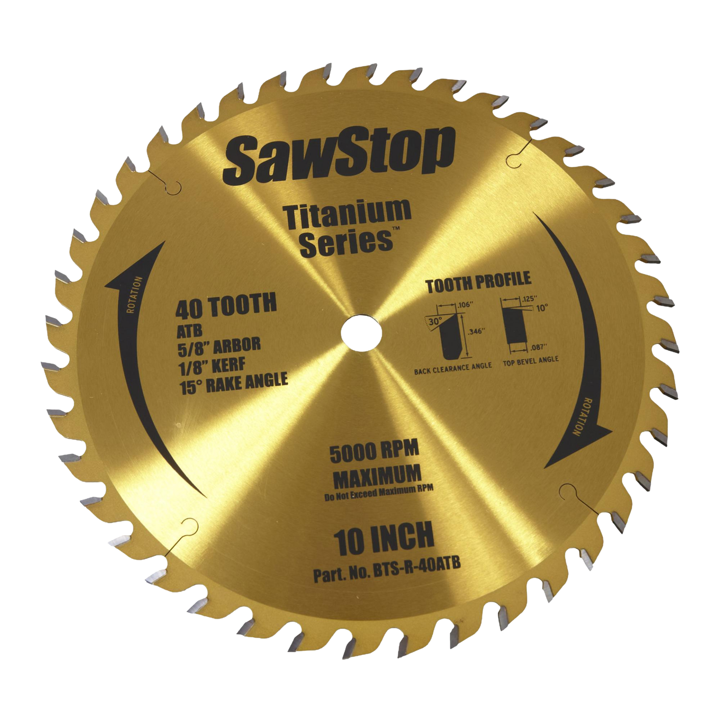 SawStop 10” 40-Tooth Saw Blade – Precision Cutting Tool – Hartville ...