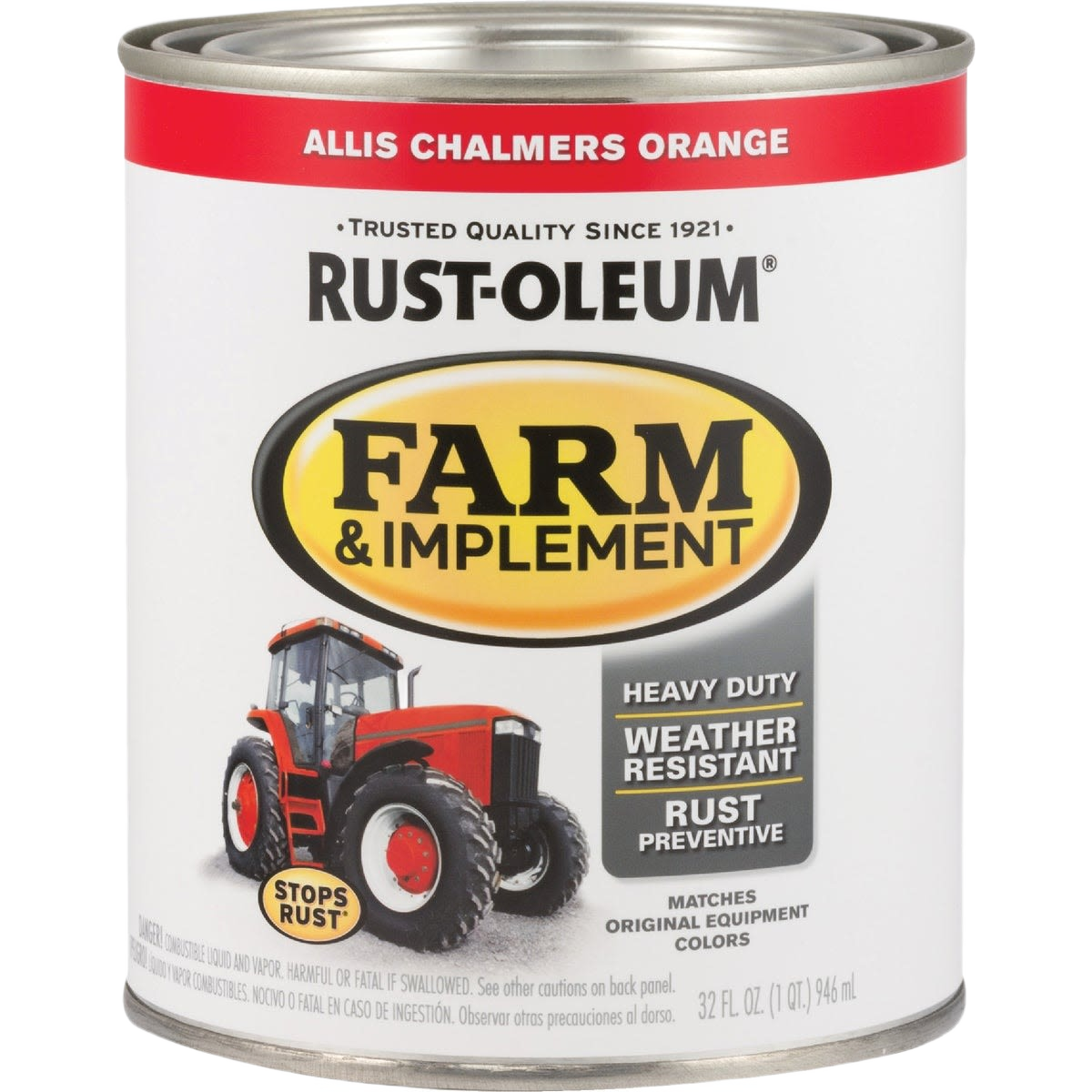 Rust-Oleum Allis Chalmers Orange Gloss Enamel Paint Quart – Hartville ...